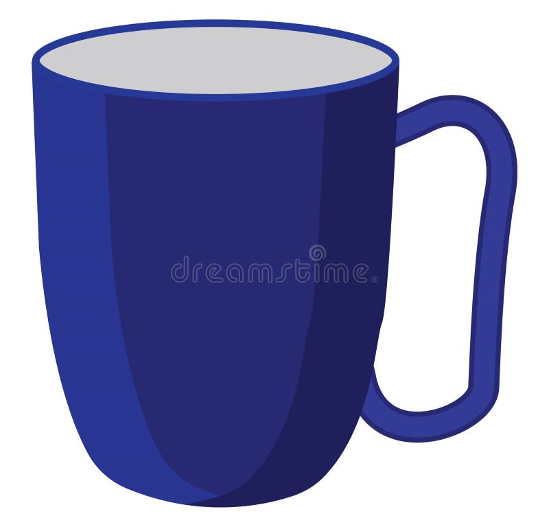 Tall blue coffee mug, icon stock vector. Illustration of fashion ...