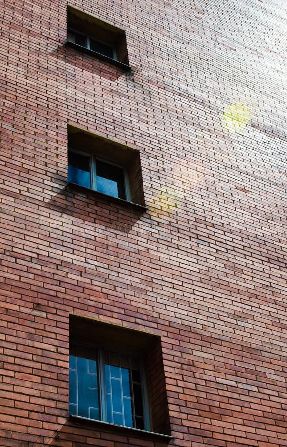 Tall Red Bricks Chimney in Front of Newly Renovated Office Building ...