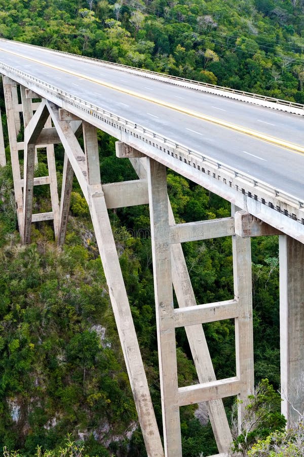 Tall Bridge Crossing a Tropical Valley Stock Image - Image of highway ...