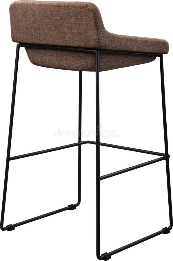 Brown High Bar Stool Isolated on White Background. Modern Tall Chair ...