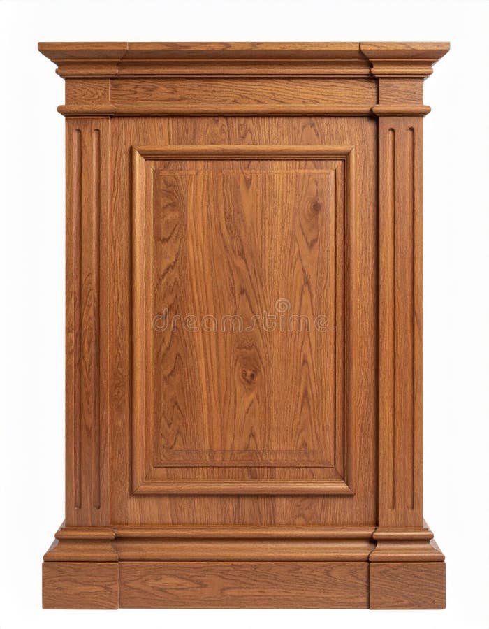 Tall Brown Wooden Cabinet with Classic Panel Design Stock Illustration ...