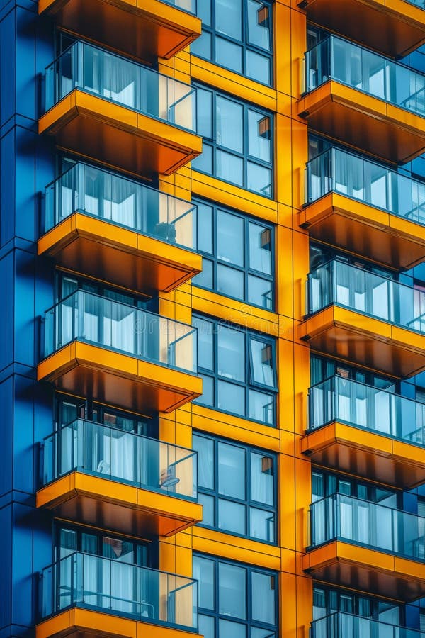 A Tall Building with Balconies and Windows on the Side, AI Stock Photo ...