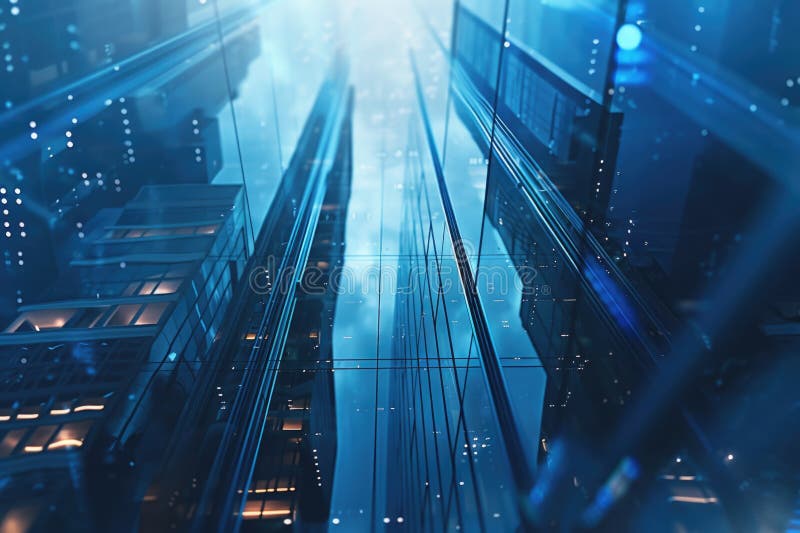 A Tall Building in a Busy Metropolis Stock Image - Image of glass, area ...