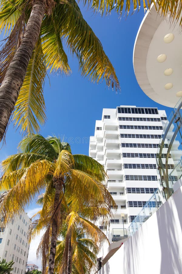 Tall Building of Classic Style in Miami Beach Stock Image - Image of ...