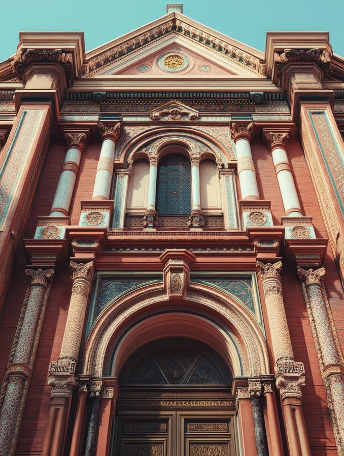 Tall Building with Clock Tower Stock Image - Image of structure, face ...
