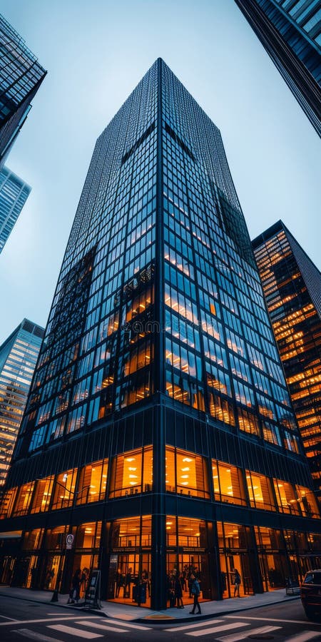 A tall building with stock illustration. Illustration of cityscape ...