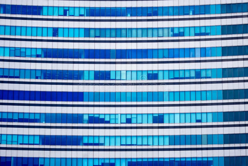 Tall Building Facade Windows Front View. Green Windows Facade of a Tall ...