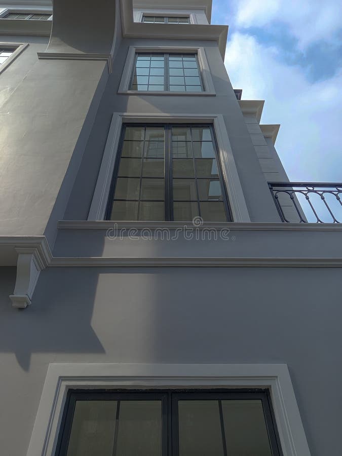 Tall Building Facade with Windows Stock Image - Image of framed, estate ...