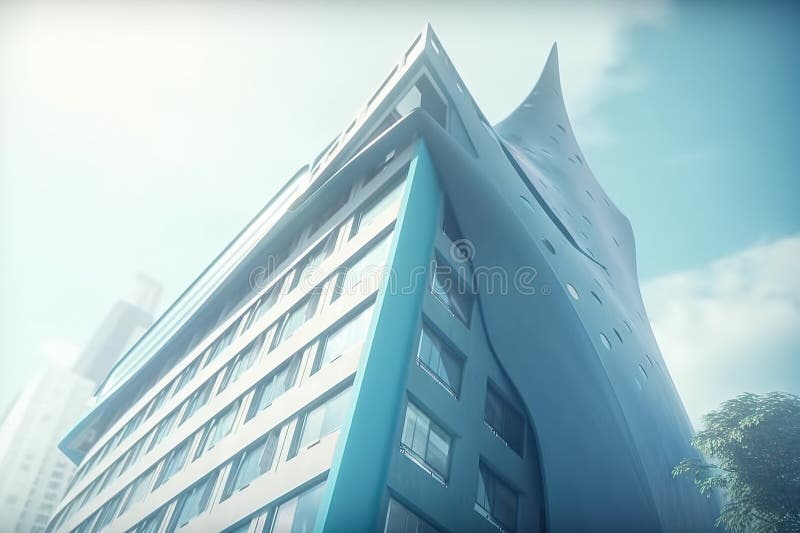 A Tall Building with a Giant Shark Fin on the Side of it S Face in ...