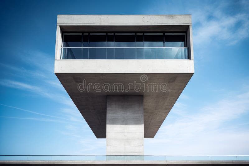Tall Building with Glass Window on Top of it. Generative AI Stock Photo ...