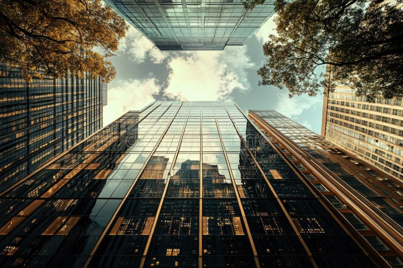 Tall Building from Ground Level Stock Photo - Image of infrastructure ...