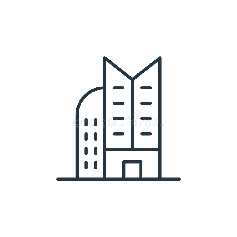 Tall Building Icon Vector from Skyscraper Concept. Thin Line ...