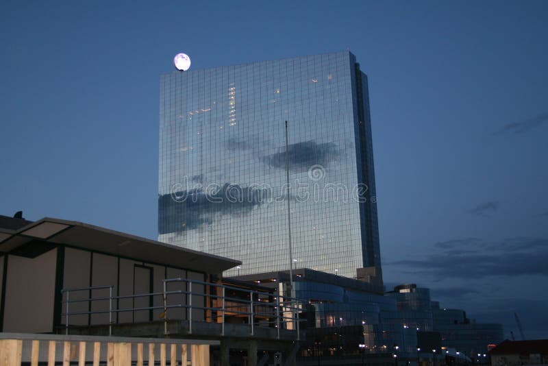 Tall Building Moon at Evening Stock Photo - Image of outdoor, nightfall ...