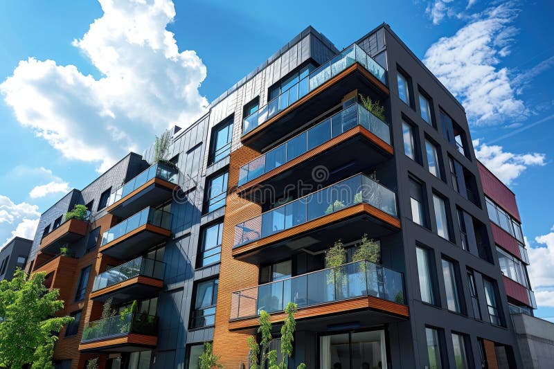 Tall Building Multiple Windows Outdoor Spaces Stock Photos - Free ...