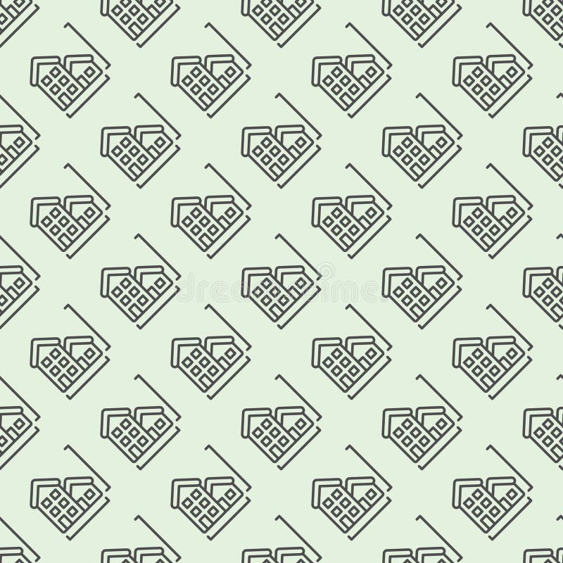 Tall Building and Private House Line Seamless Pattern, Architect Studio ...