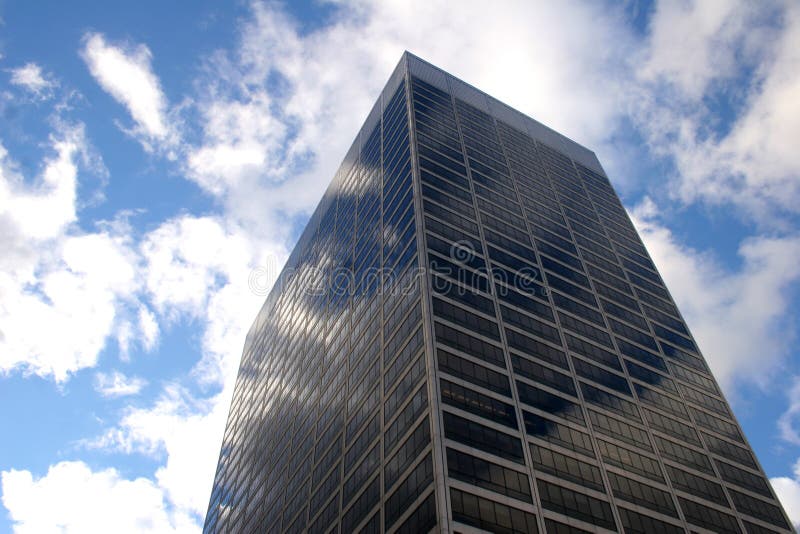 Tall Building with Reflecting Clouds Stock Photo - Image of downtown ...