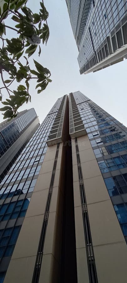 Tall Building Shot Wide Angle Stock Photo - Image of facade, arena ...