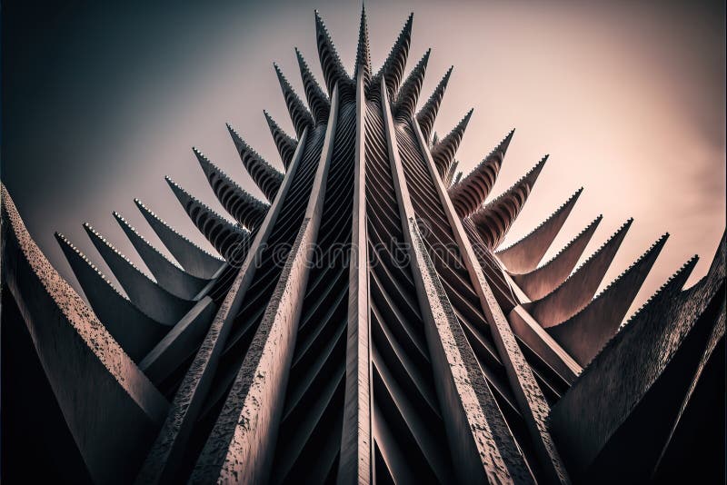 A Tall Building with a Sky Background and a Few Clouds in the Sky Above ...