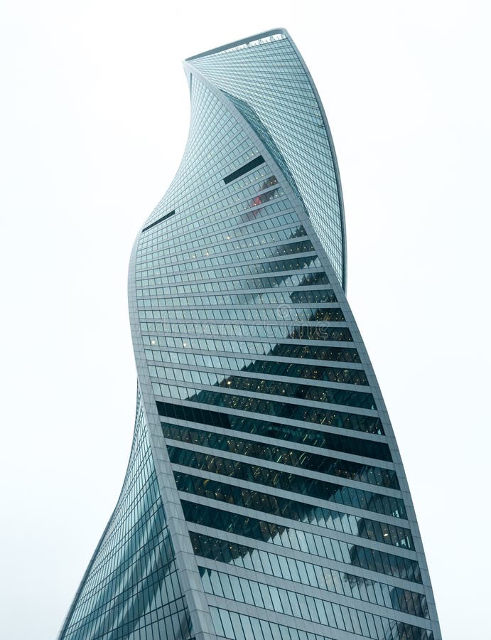 A Tall Building with a Spiral Design Stock Image - Image of finance ...