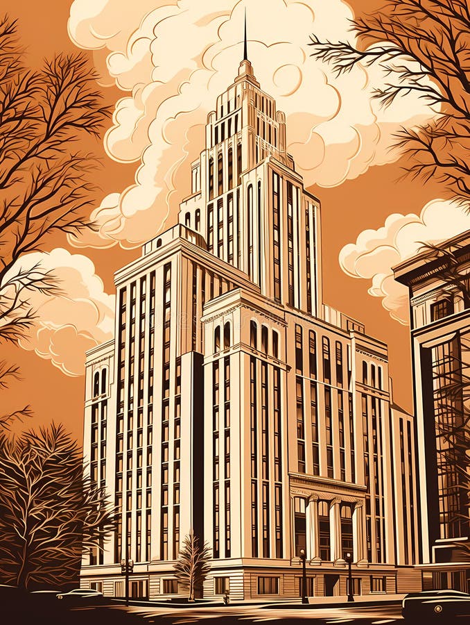 A Tall Building with a Tower, Chicago Board of Trade Building Scene ...