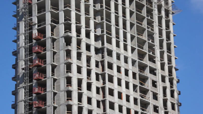 Tall Building Under Construction from Bottom To Stock Video - Video of ...