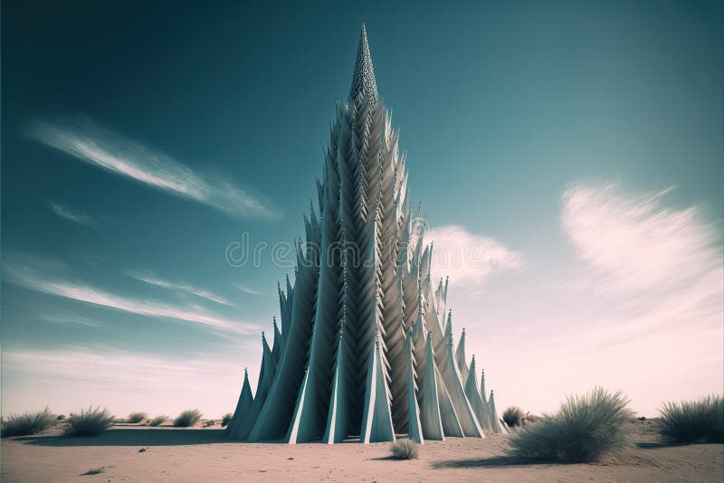 A Tall Building with a Very Tall Spire in the Middle of it S Desert ...