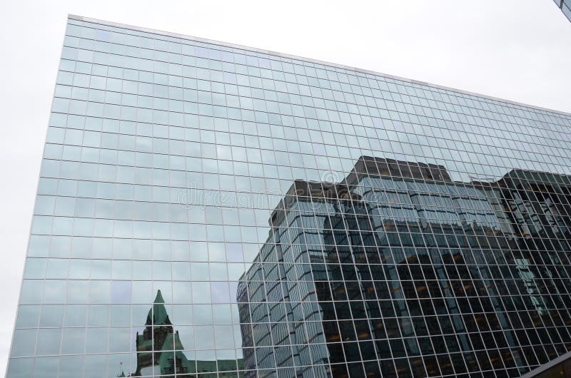 Tall Building with Windows and Reflection in Ottawa Canada Stock Image ...