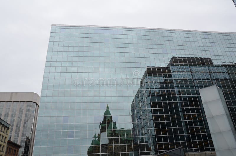 Tall Building with Windows and Reflection in Ottawa Canada Stock Photo ...