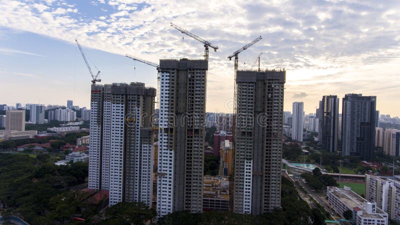 Tall Buildings Being Constructed in the City Stock Image - Image of ...