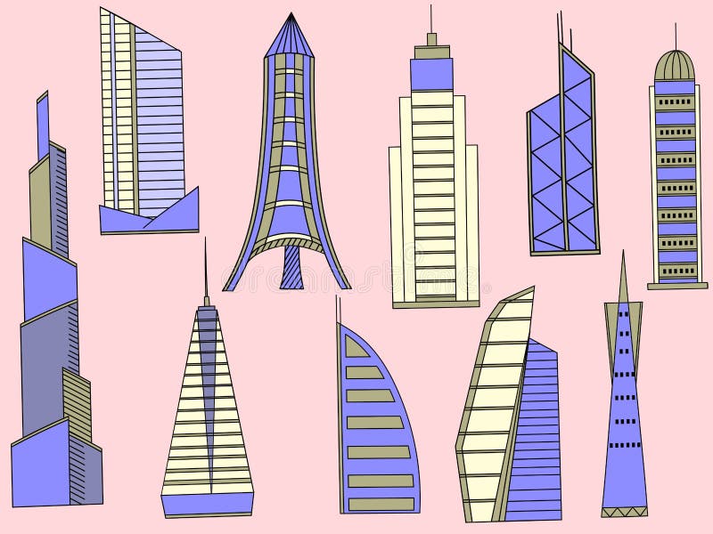 Tall buildings vector stock vector. Illustration of architecture - 75862180
