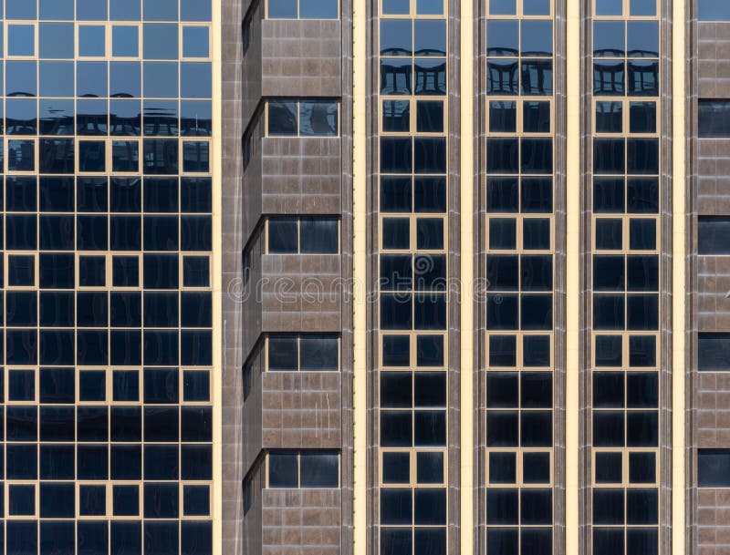 Tall Business Building Shiny Windows Exterior View Stock Image - Image ...
