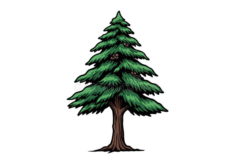 Cedar tree clip art stock vector. Illustration of environment - 365703363