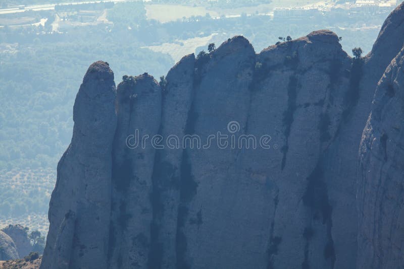 Tall cliffs of Montserrat stock photo. Image of landscape - 158286438