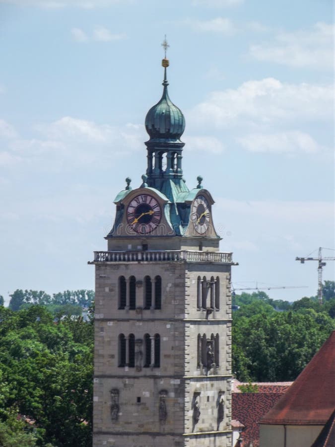 Historic Clock Tower with Green Dome Stock Image - Image of ancient ...