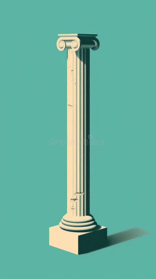 A Tall Column with a Clock on Top of it. Generative AI Image. Stock Illustration - Illustration ...