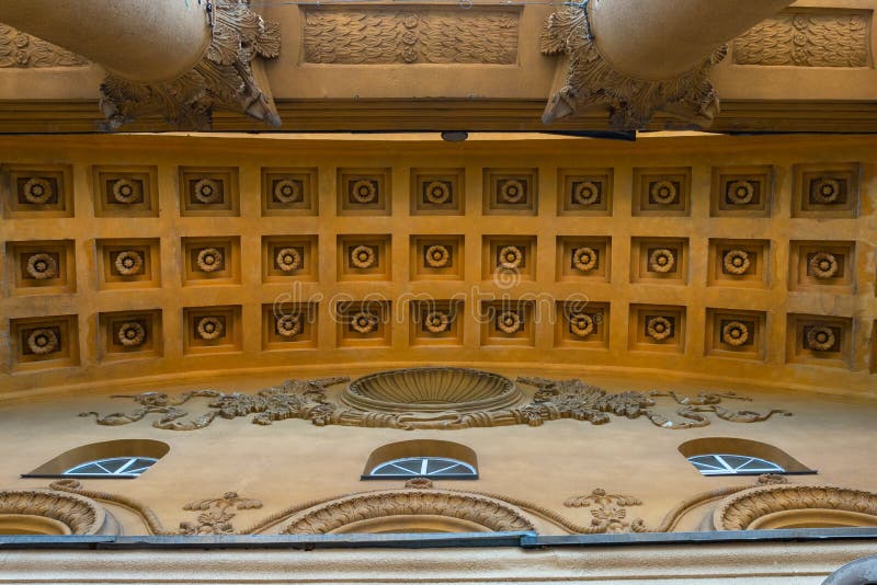 Columns of an Old Theater Building Stock Photo - Image of theater ...