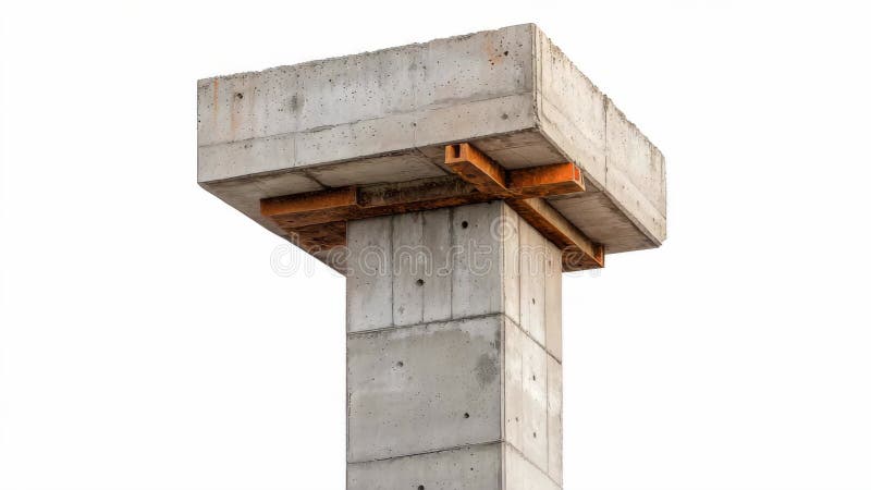 Concrete Pillar Structure with Square Top and Wooden Support Beams ...