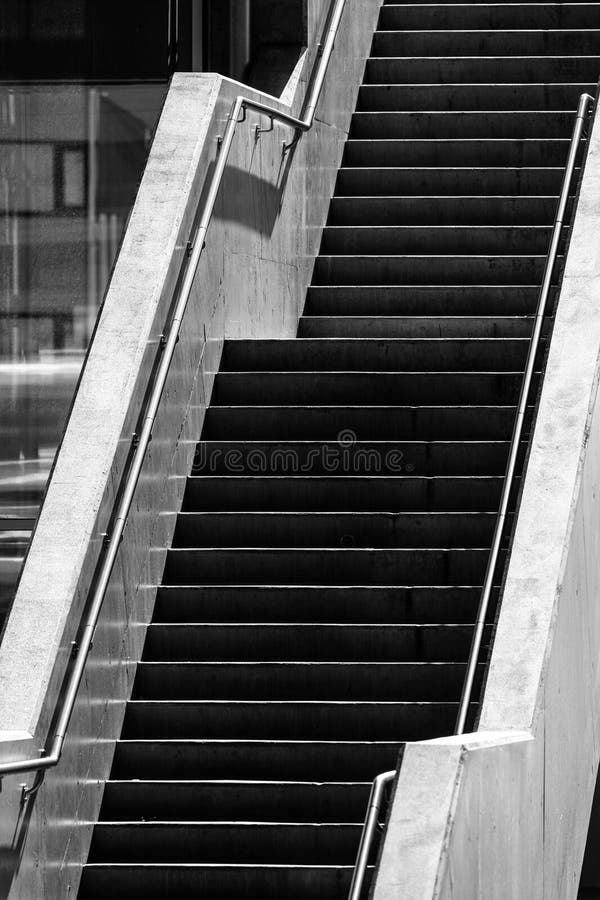 Tall Concrete Stairs in Sunshine.. Stock Image - Image of grey, cement ...
