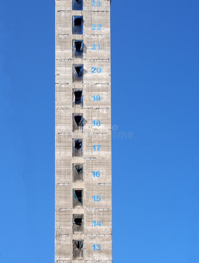 Concrete Core of a Tall Apartment Building Under Construction with ...