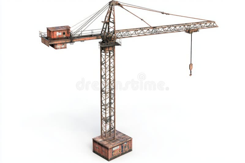A Tall Construction Crane Stands Ready for Work. this Industrial Tool ...