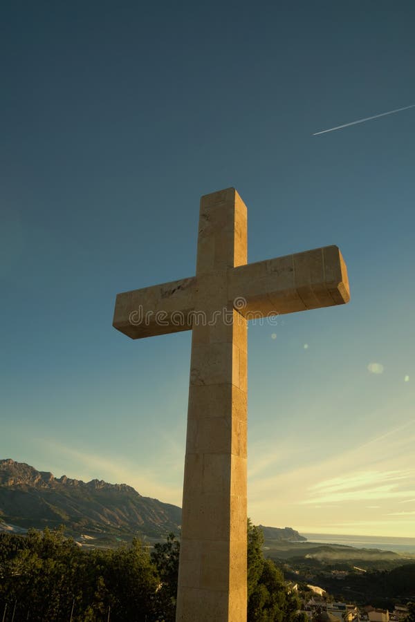 Tall cross stock photo. Image of sunshine, monumental - 49955142