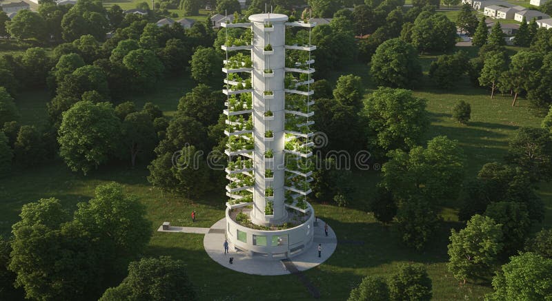 Vertical Farming Tower Stock Illustrations – 600 Vertical Farming Tower ...