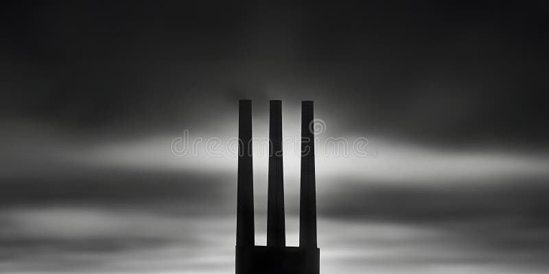Tall Dark Structure with Illuminated Gradient Background Stock ...