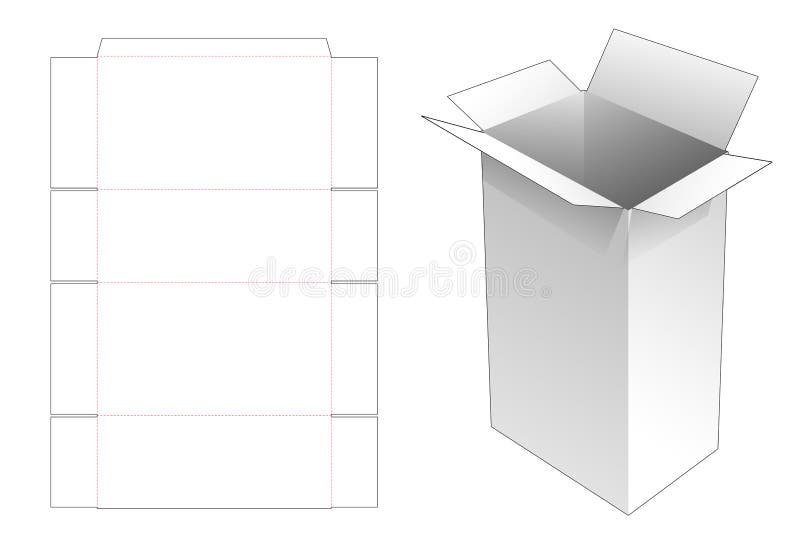 Tall Delivery Mail Box with Handles Die Cut Template Stock Vector ...