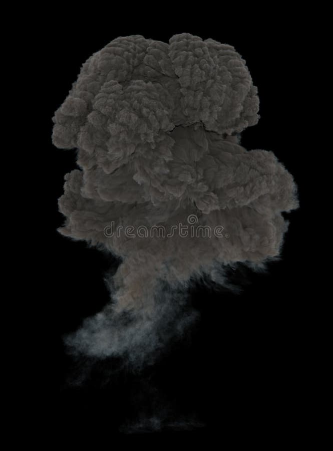 Tall Explosion Smoke Cloud with Dense and Grey without Any Burn Part on ...