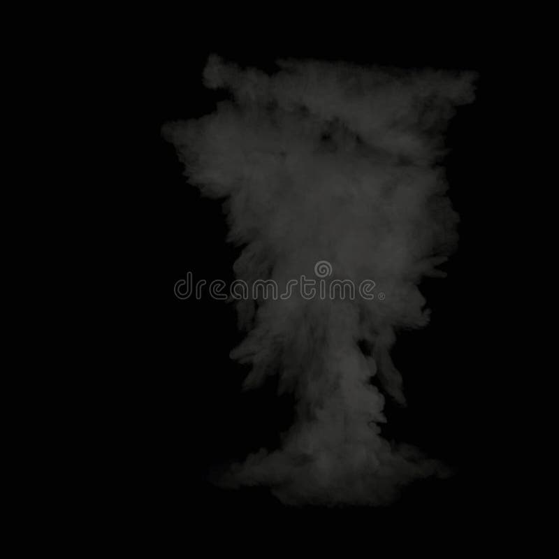 Tall Explosion Smoke Dark Dense and Grey on Black Stock Illustration ...