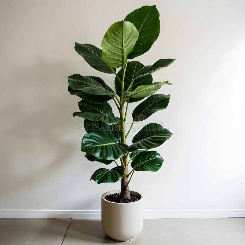 Tall Fiddle Leaf Fig Plant stock illustration. Illustration of foliage ...