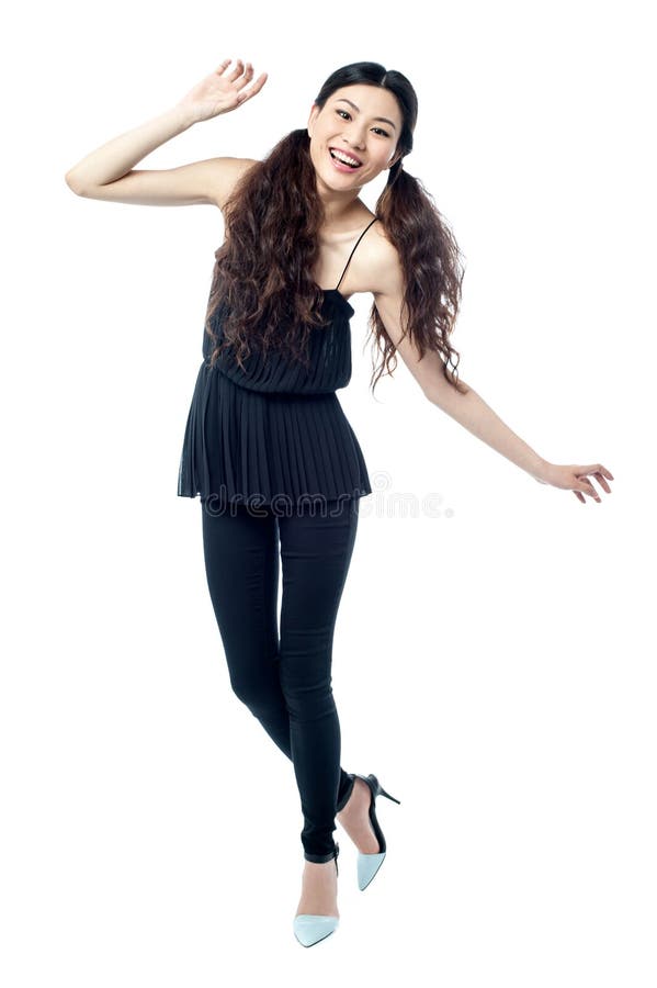 Tall Girl Dancing and Having Fun Stock Image - Image of cool, modern ...