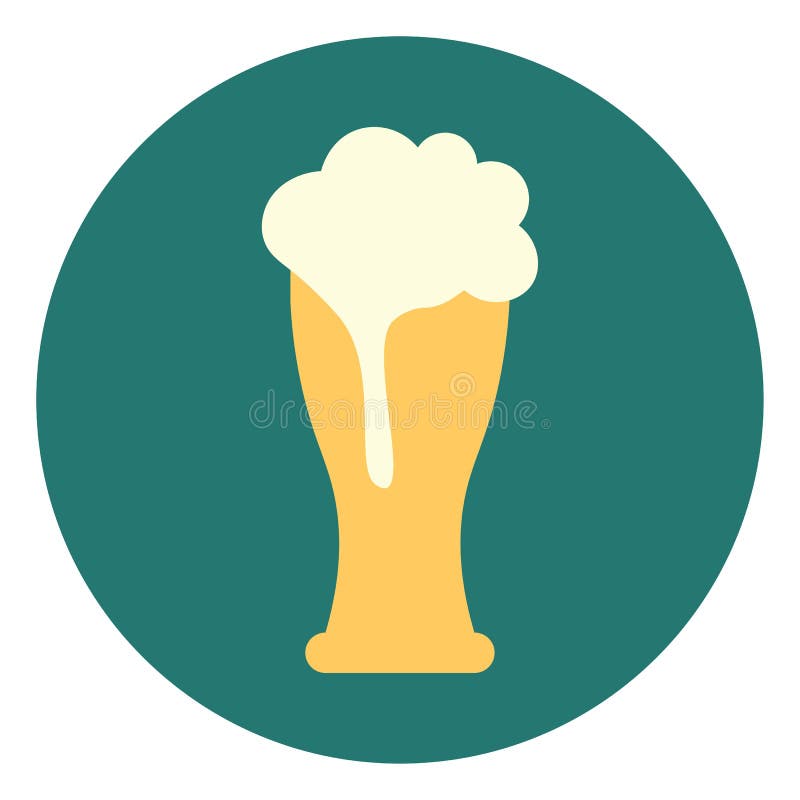 Tall glass of beer, icon stock vector. Illustration of table - 260376228