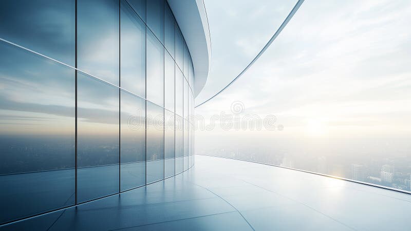 A Tall Glass Building with a Cylindrical Shape Stock Illustration ...